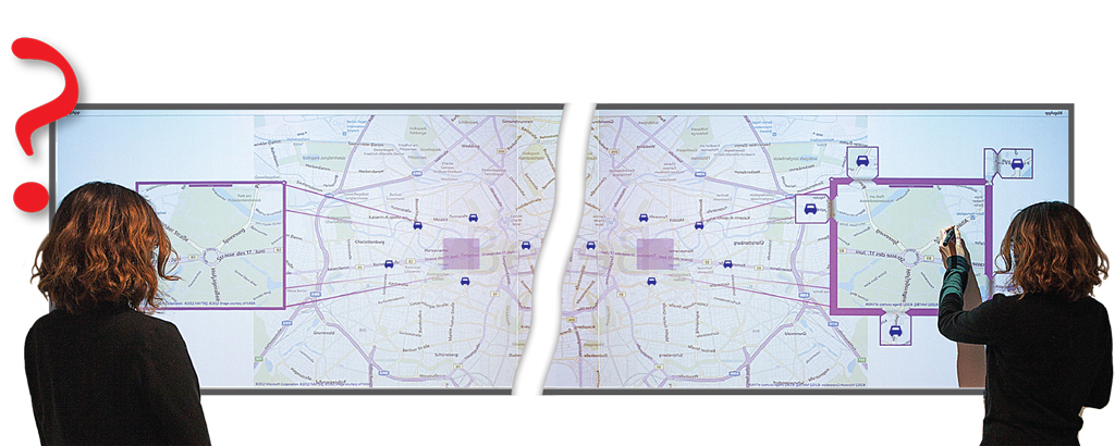 Canyon: Providing location awareness of multiple moving objects in a detail view on large ...
